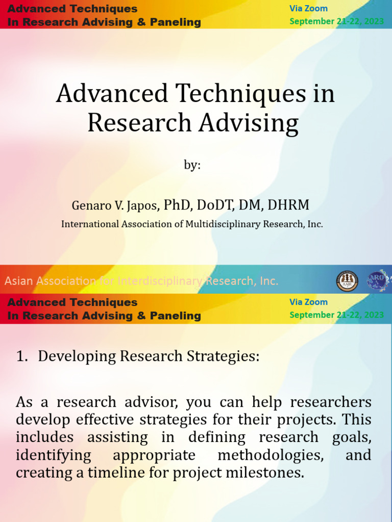 Advanced Research Advising Techniques | PDF | Methodology ...