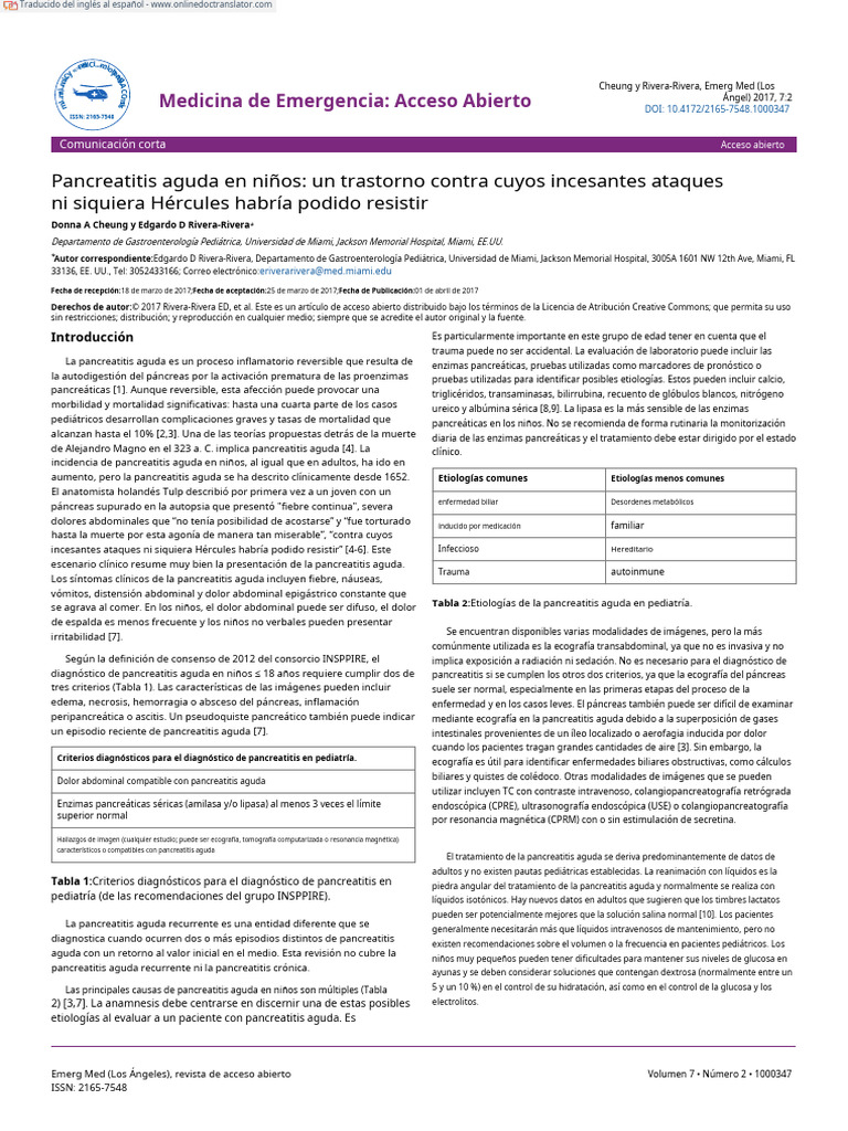 Acute Pancreatitis in Children A Disorder Against Whose Incessant ...