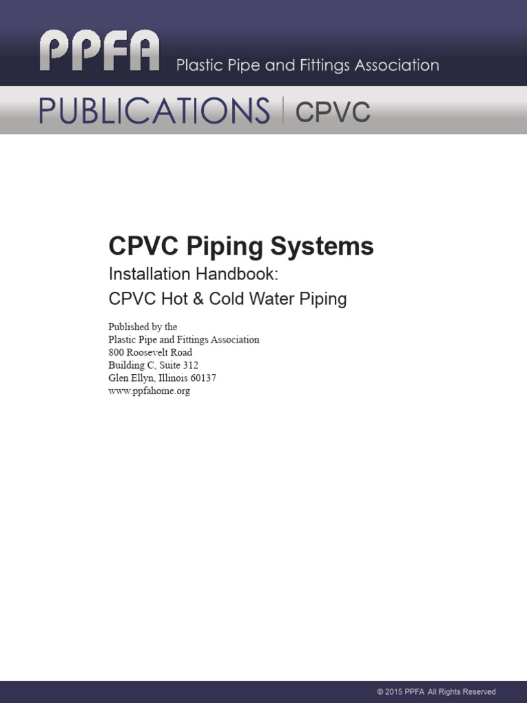 Ppfa CPVC Installation Handb | PDF | Pipe (Fluid Conveyance) | Plumbing