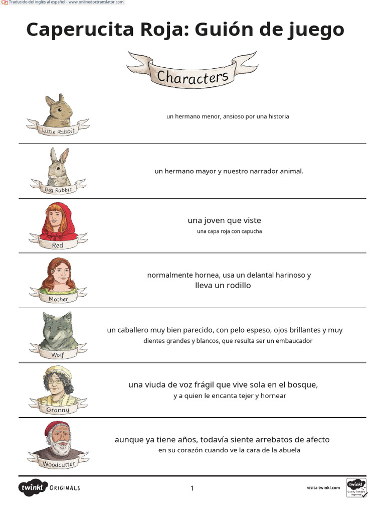 little-red-riding-hood-play-script.en.es | PDF | Caperucita Roja