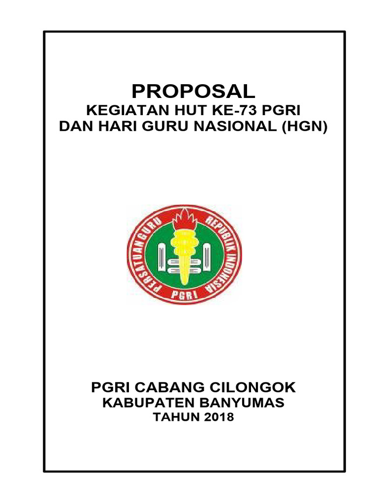 Proposal HUT PGRI ke 73 tahun 2018 | PDF