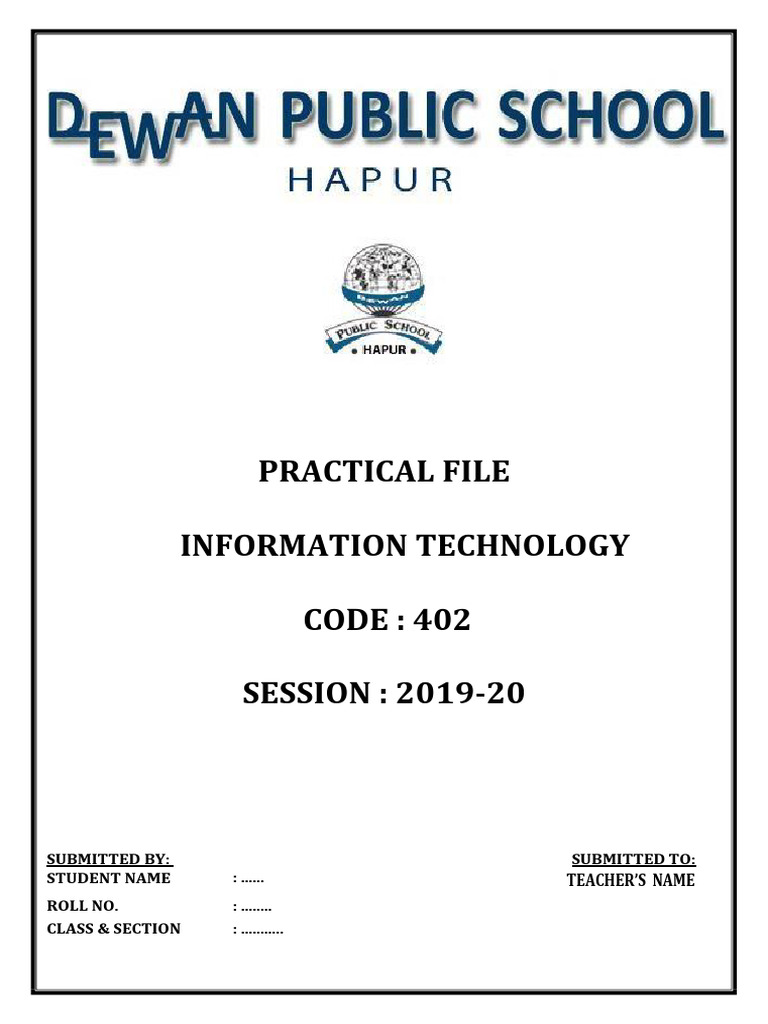 Information Technology Practical File 402 | PDF | Computers