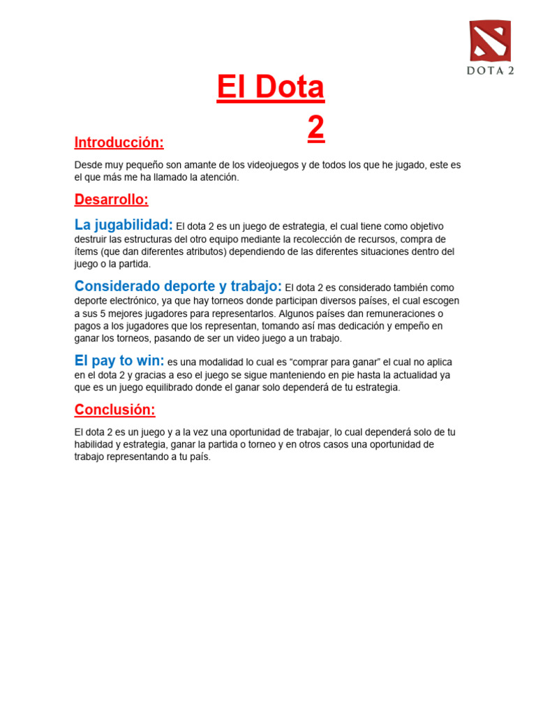 El Dota 2 Hector Chumpitaz | PDF | Juegos y actividades