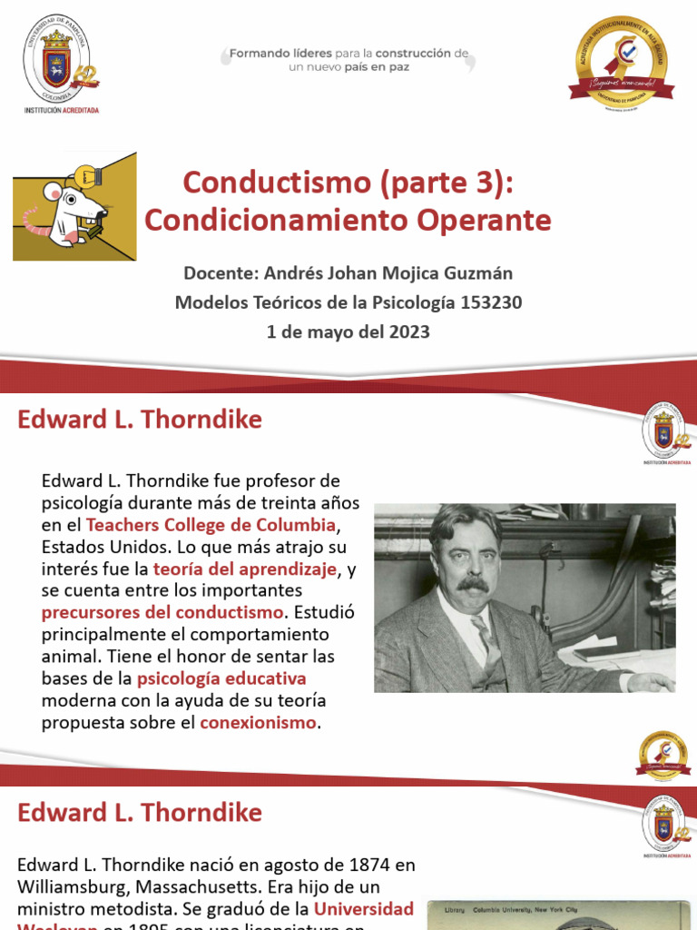 Conductismo Operante | PDF | Cognición | Teoria de la mente