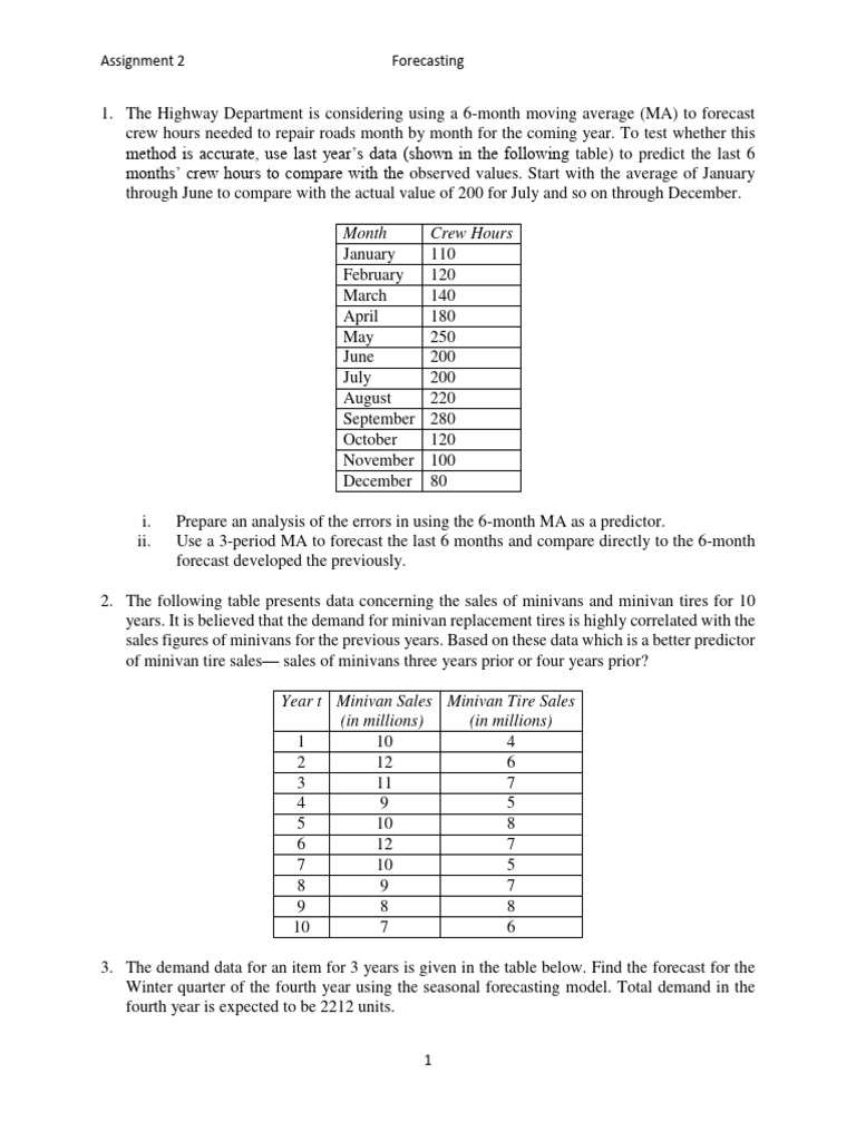 A2 Forecasting | PDF | Forecasting | Statistical Inference
