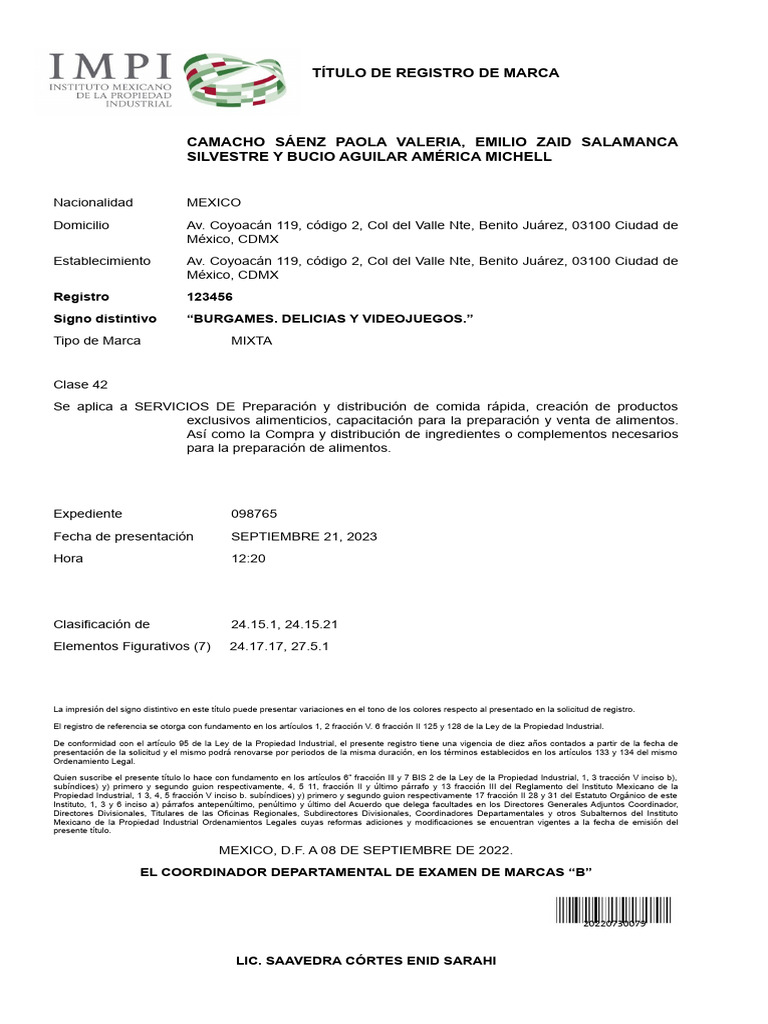 Formato Registro Impi | PDF | México | Ciudad de México