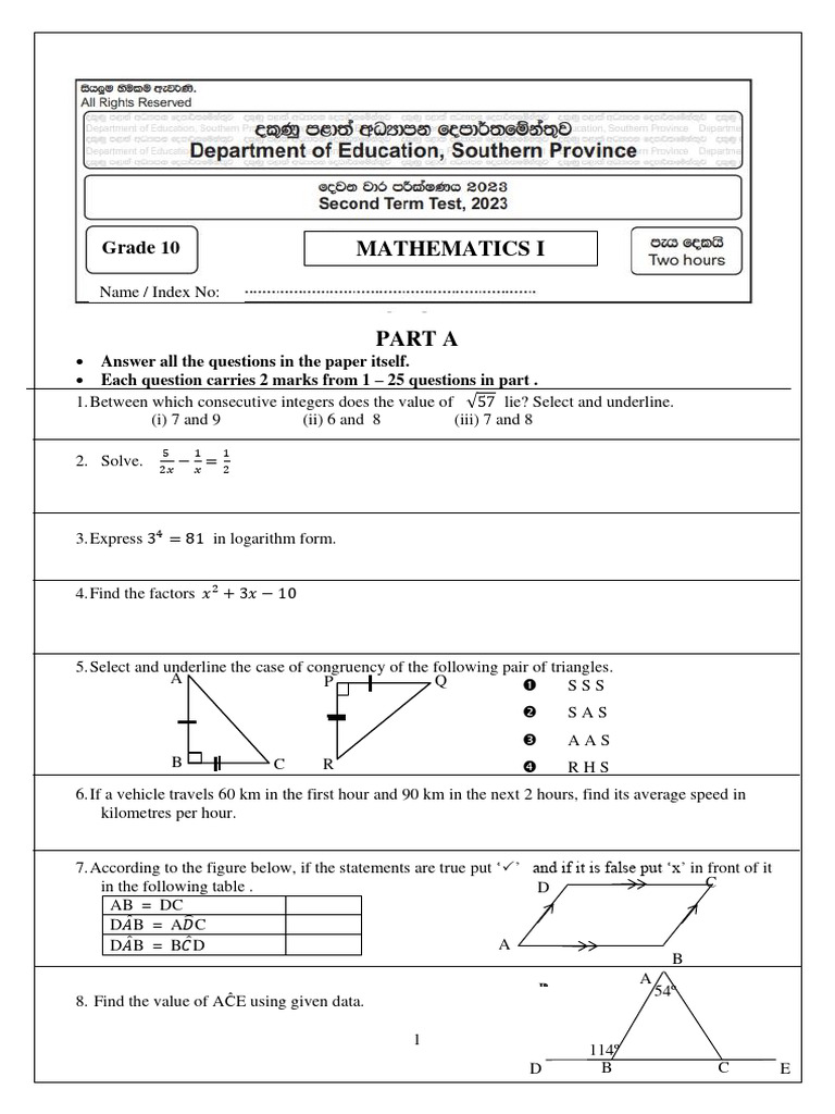 SP Grade 10 - 1maths 2023 EM | PDF | Area | Mathematics SP Grade 10 - 1maths 2023 EM | PDF | Area | Mathematics
