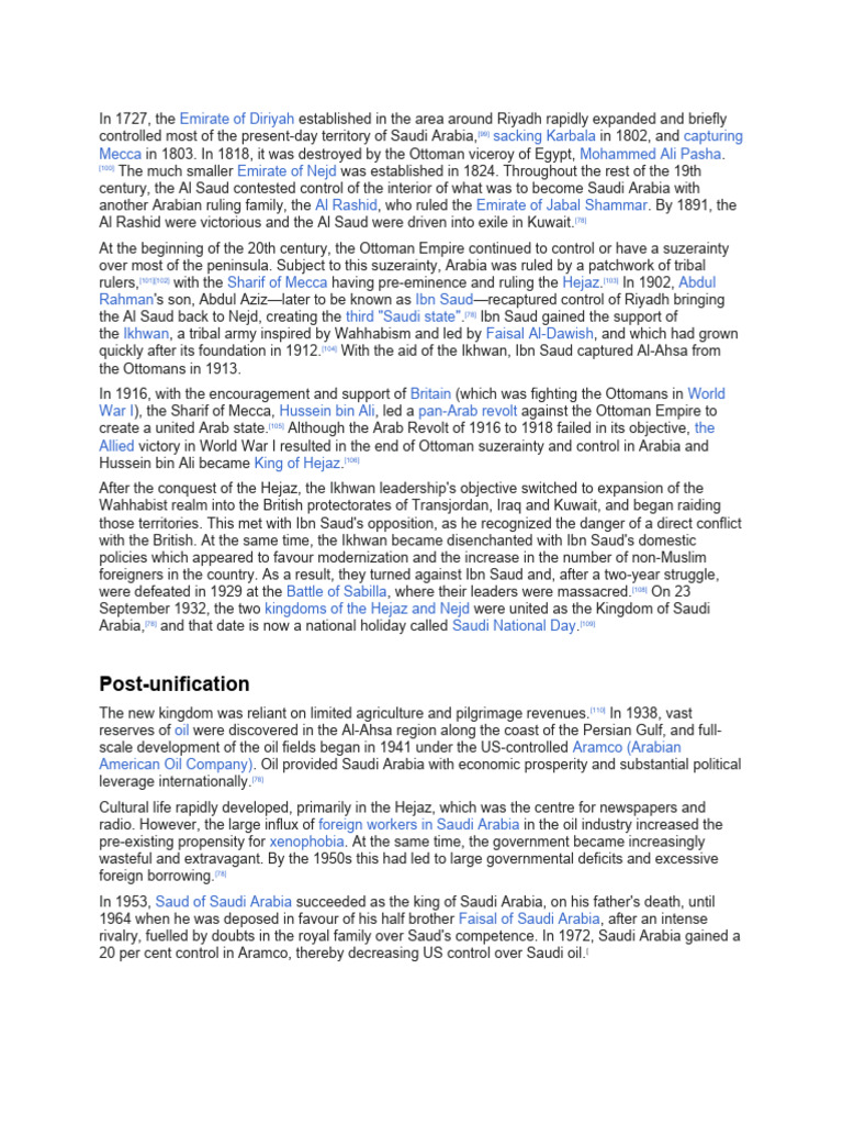 Emergence of Saudi Arabia in 1727 | PDF | House Of Saud | Saudi Arabia