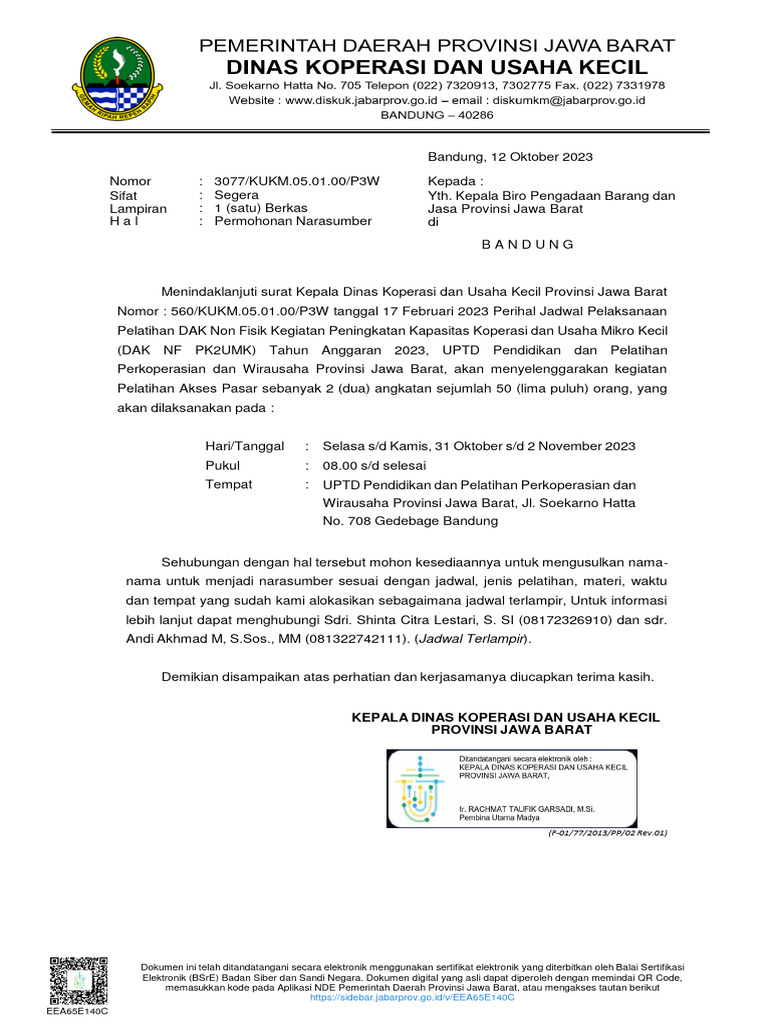 SURAT UNDANGAN NARASUMBER BIRO PENGADAAN BARANG DAN JASA PROV JABAR OK 12102023 024907 Signed 2 ...