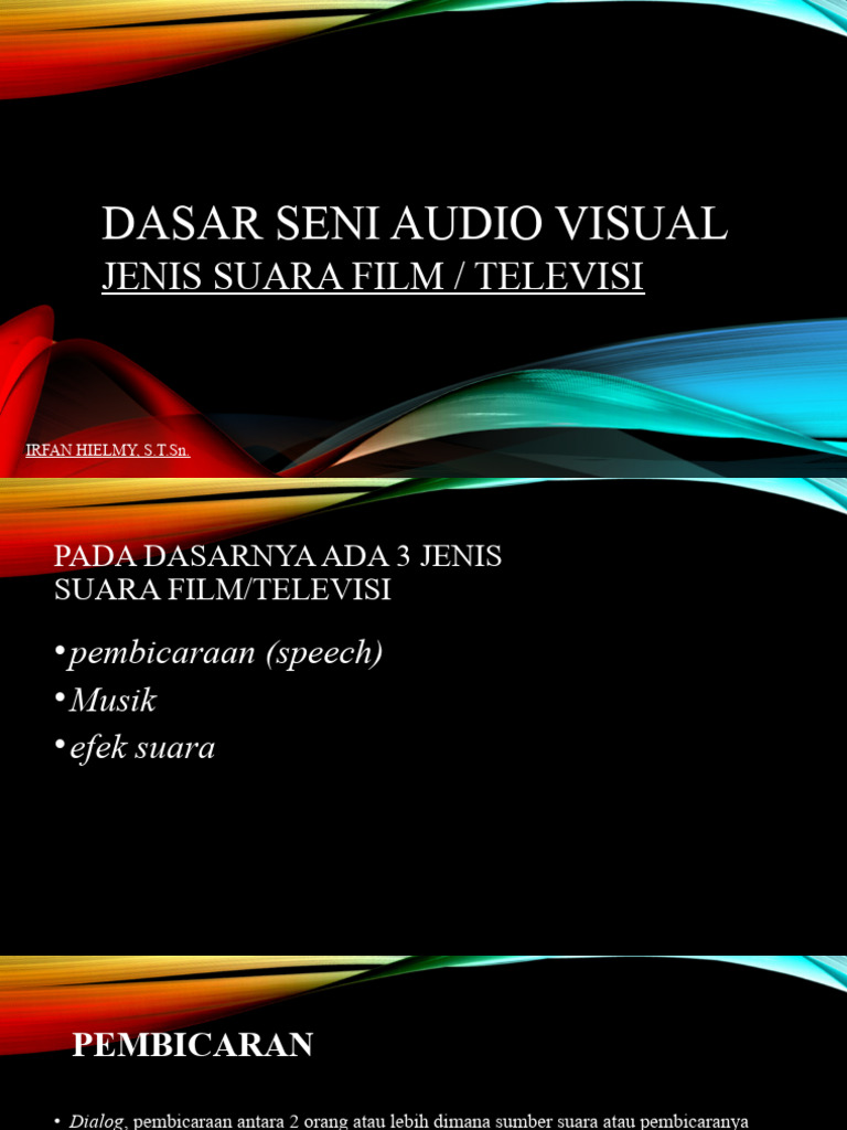 Jenis Suara dalam Seni Audiovisual | PDF | Seni & Disiplin Bahasa ...