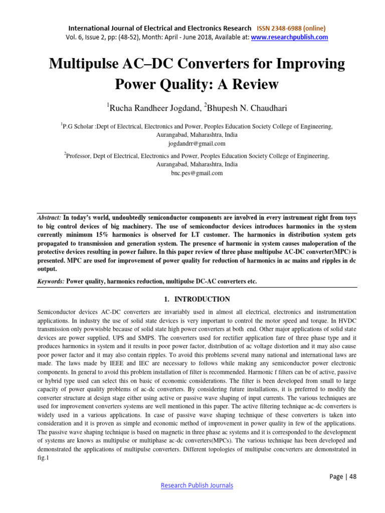 Multipulse AC-DC Converters-5624 | PDF | Rectifier | Power Inverter
