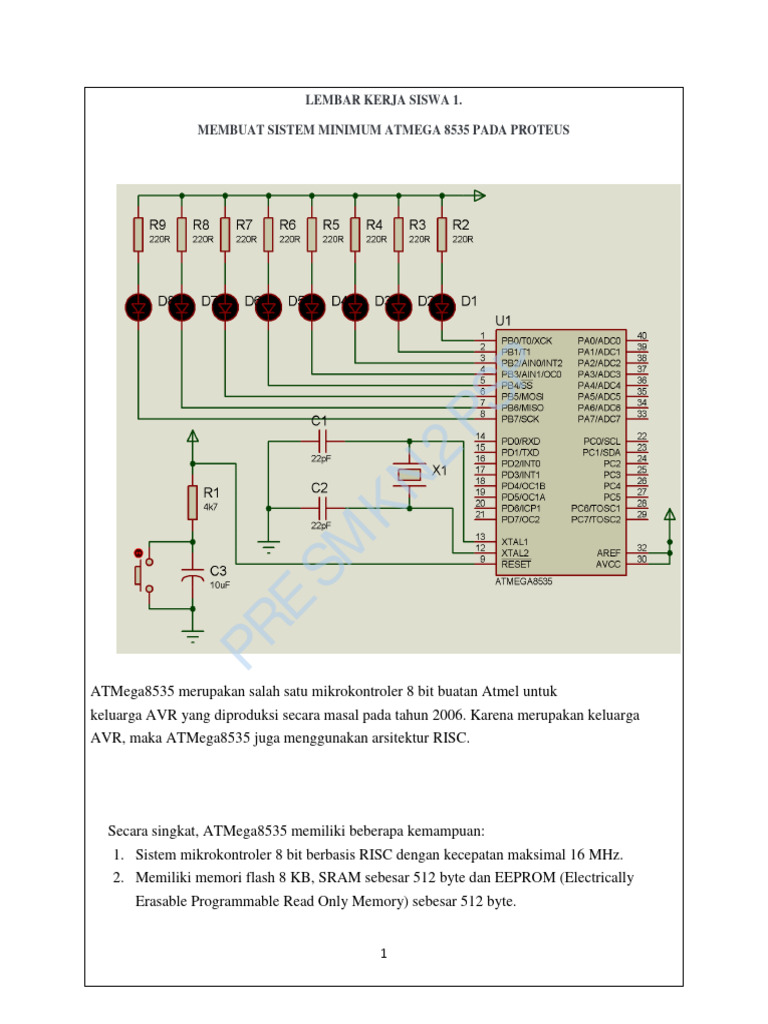 Rangkaian Minimum ATMega 8535 di Proteus | PDF