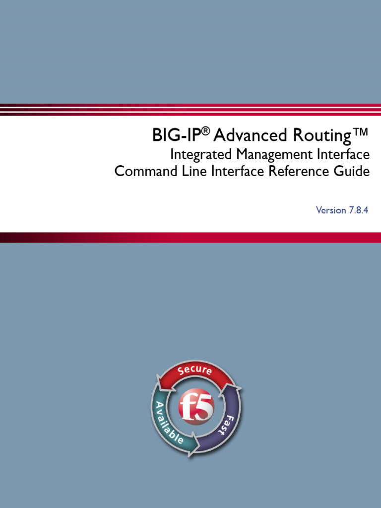 Big-Ip Advanced Routing™: Integrated Management Interface Command Line Interface Reference Guide ...