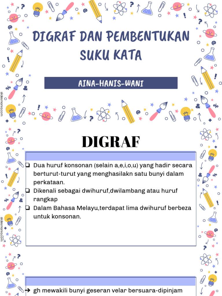 BMMB1114 - Digraf Dan Pembentukan Suku Kata | PDF