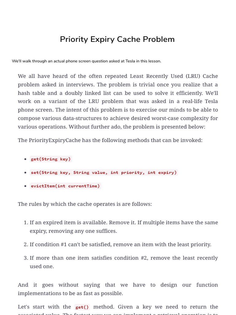 29 Priority Expiry Cache Problem | PDF | Theoretical Computer Science | Software Development