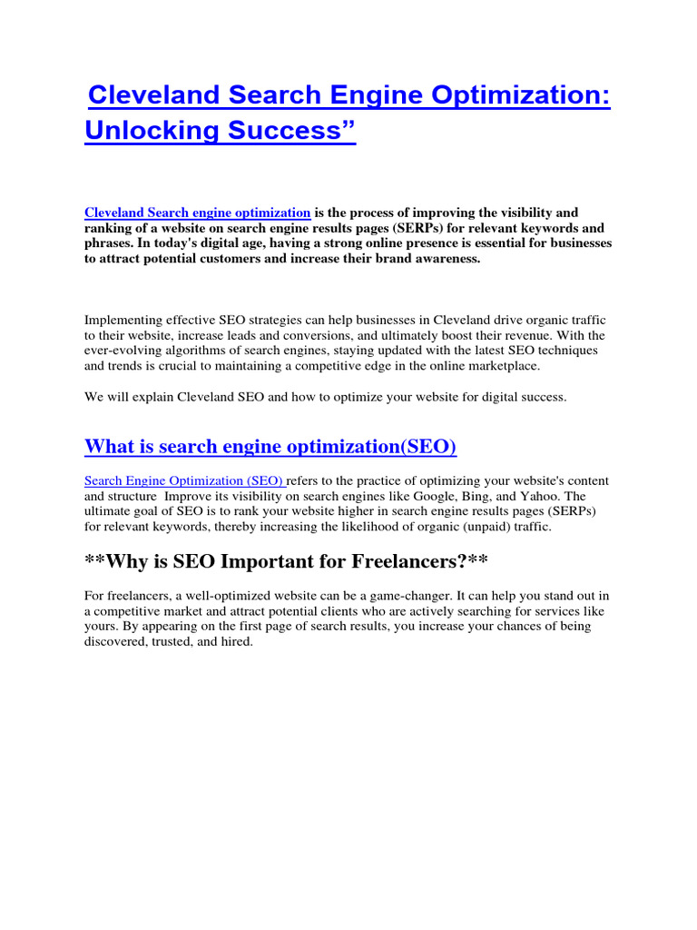 Cleveland Search Engine Optimization | PDF | Search Engine Optimization | Cyberspace