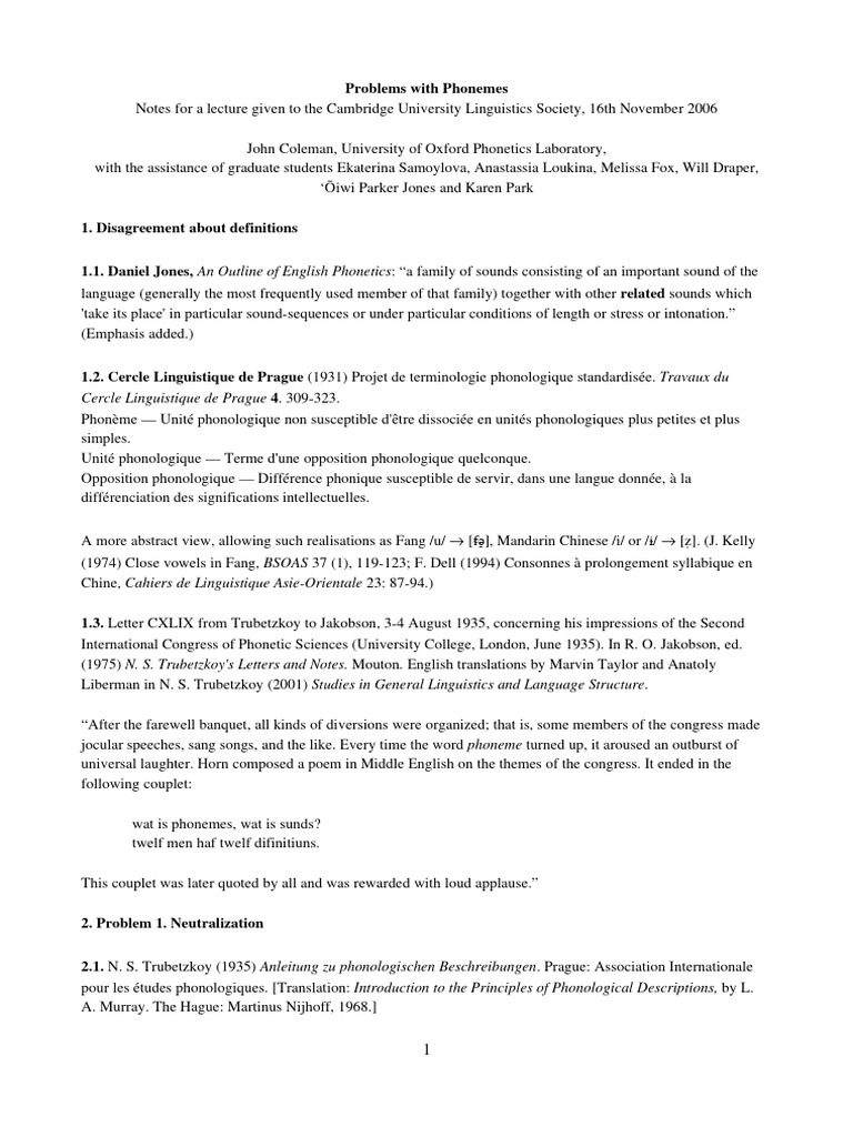 Problems-with-Phonemes | PDF | Phoneme | Phonology
