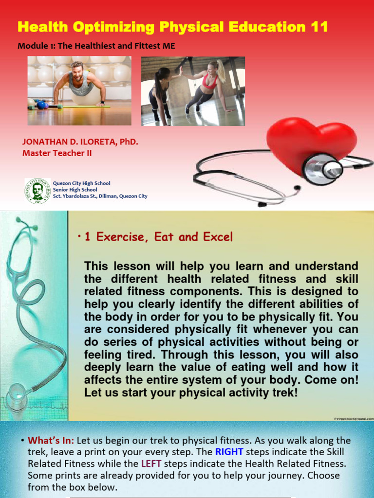 Q1 Module 1 Exercise Eat and Excel Ok | PDF | Physical Fitness | Behavior