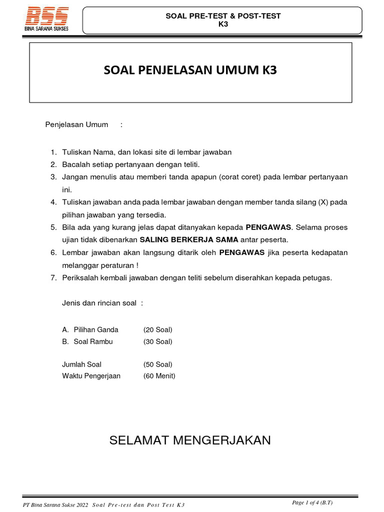 Soal K3 | PDF