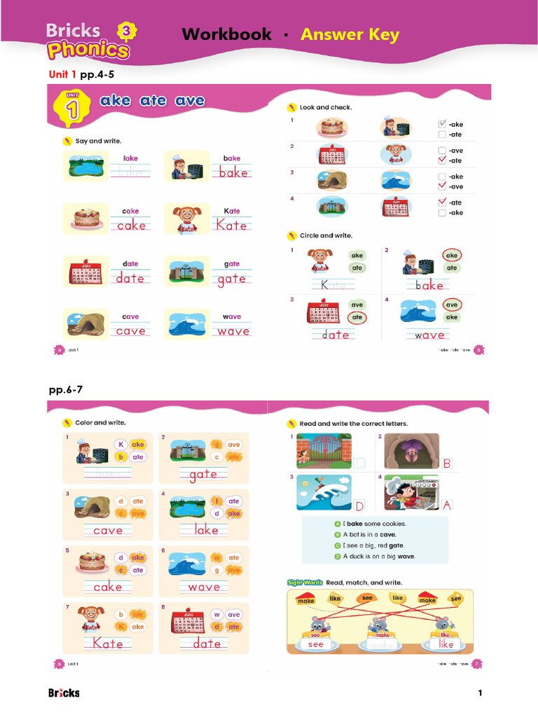 Bricks Phonics - L3 - WB - Answer Key | PDF | Home & Garden