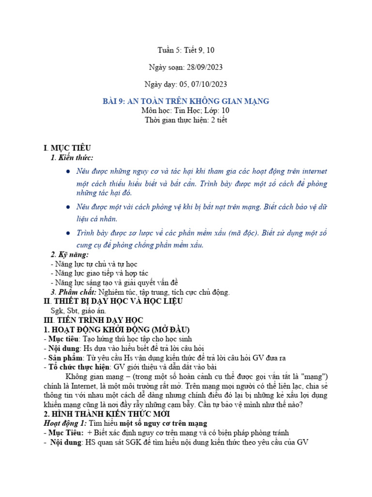 Tuần 5 - KHBD | PDF