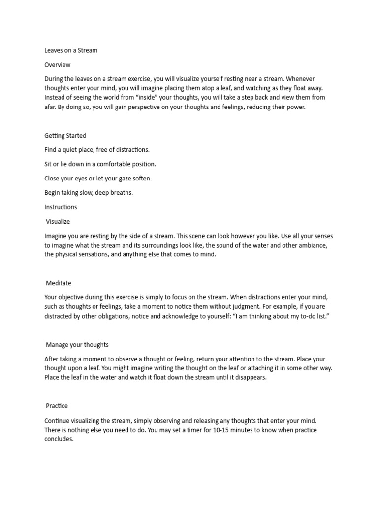 Leaves On A Stream | PDF