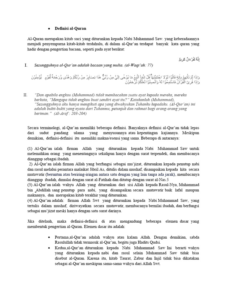Pengertian Al-Quran | PDF