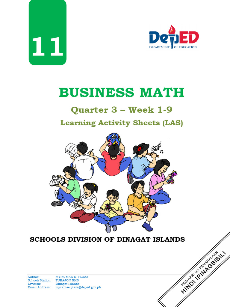 Business Math Week 1-9 | PDF | Percentage | Decimal