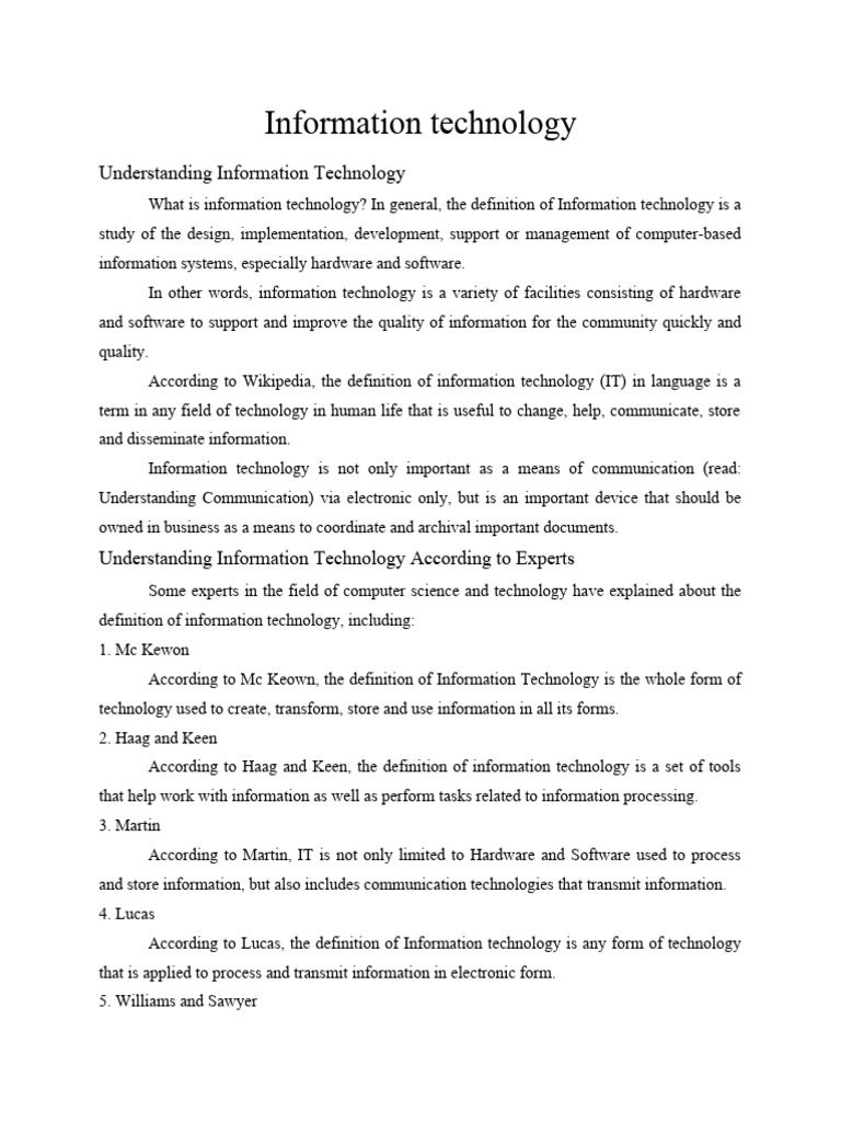 Information Technology | PDF | Information Technology | Information