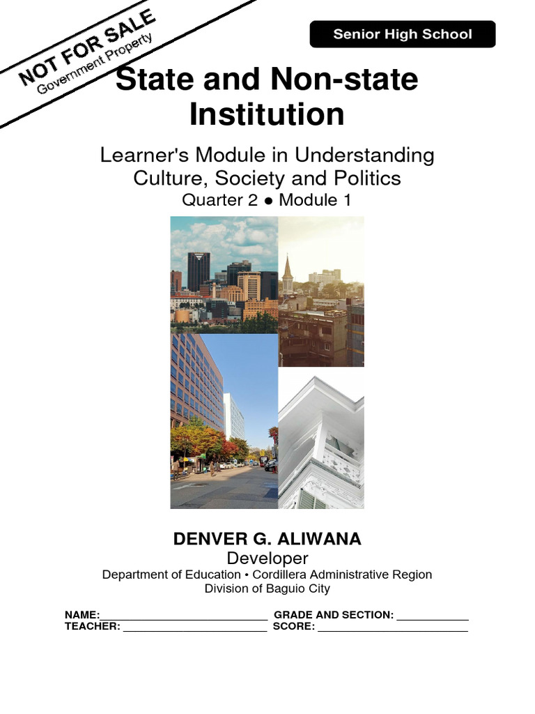 UCSP Q2 W1 StateandNon-State Baguio Aliwana | PDF | Cooperative | Banks