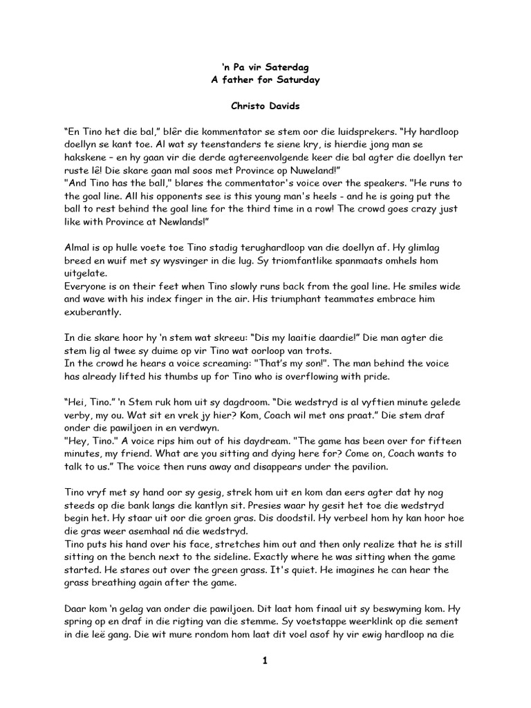 N Pa Vir Saterdag Vertaling | PDF