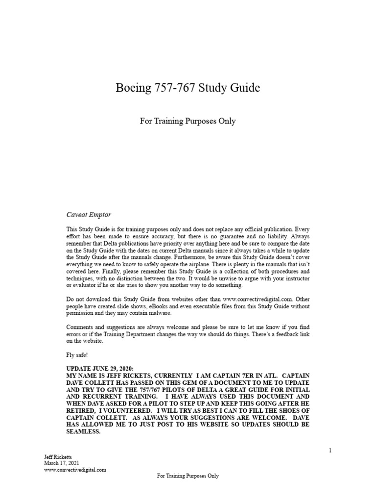 Study Guide B757/767 | PDF | Takeoff | Flap (Aeronautics)