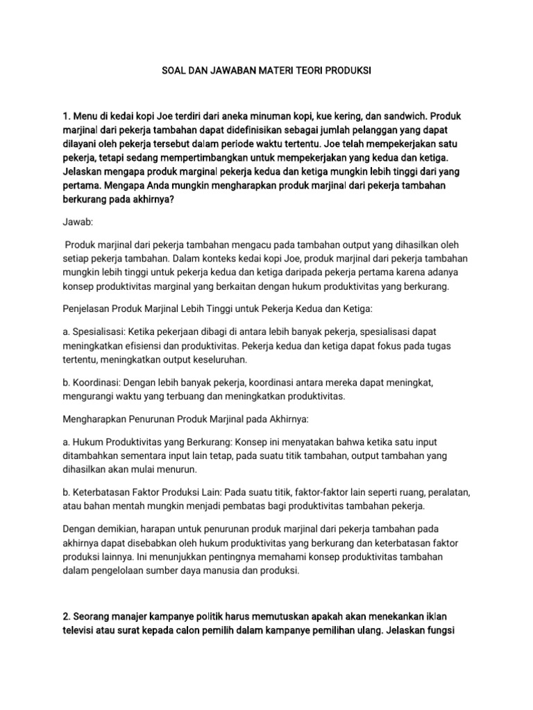 MATERI PRODUKSI - SoaldanJawaban | PDF