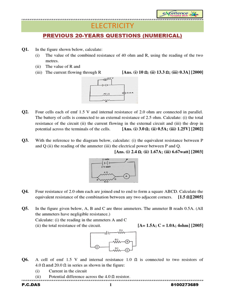 ELECTRICITY | PDF | Resistor | Voltage