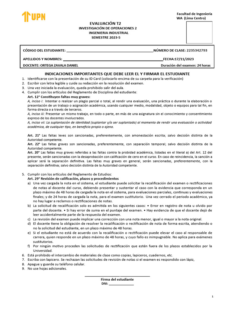 Evaluacion t2 Iop2 2023-5 | PDF