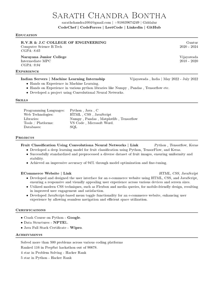 Resume Final Pdf Websites Python Programming Language