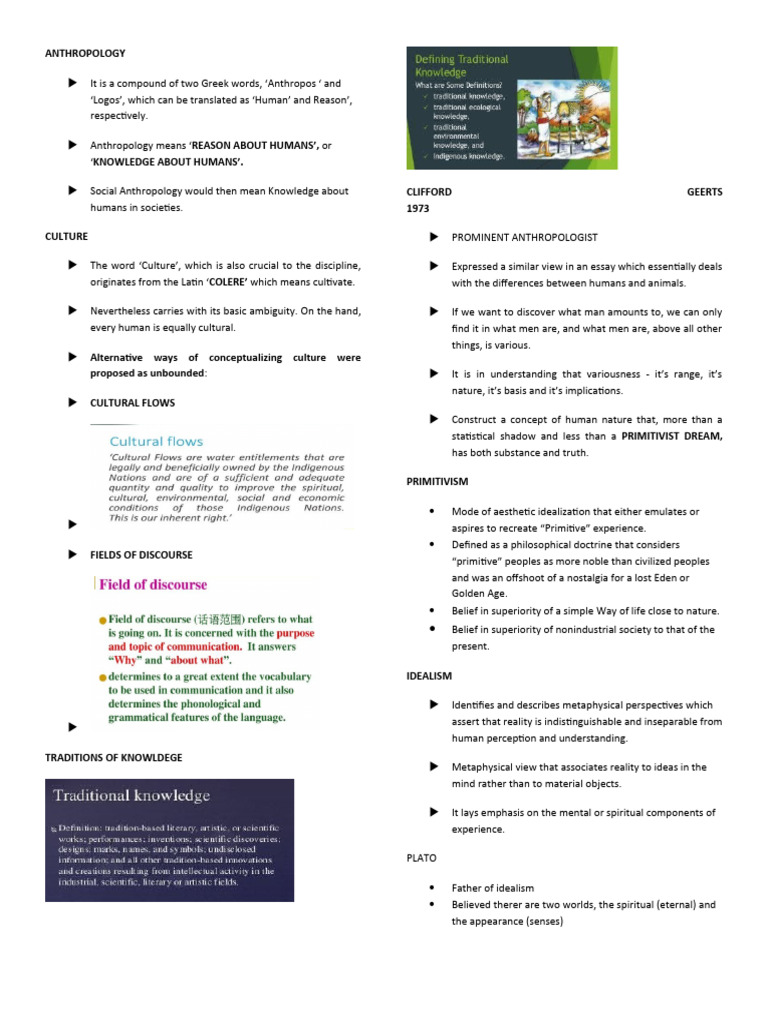 ANTHROPOLOGY | PDF | Idealism | Sociology