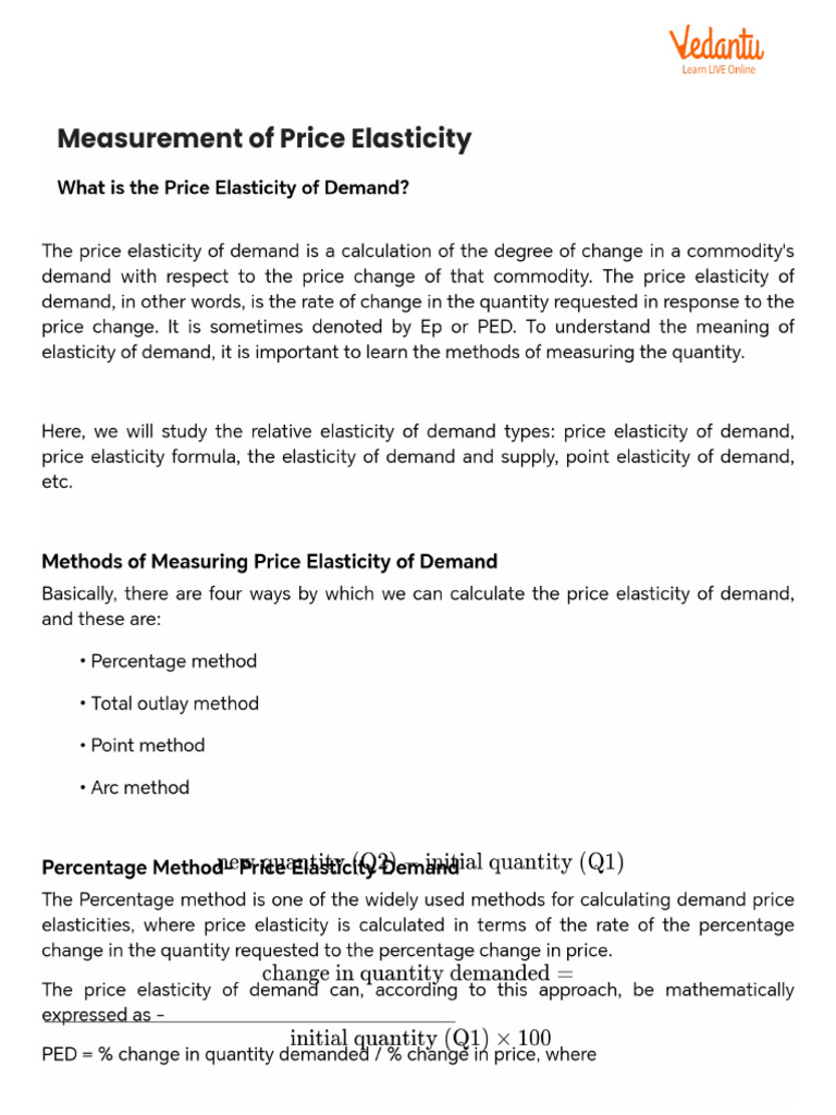 Measurement of Price Elasticity | PDF