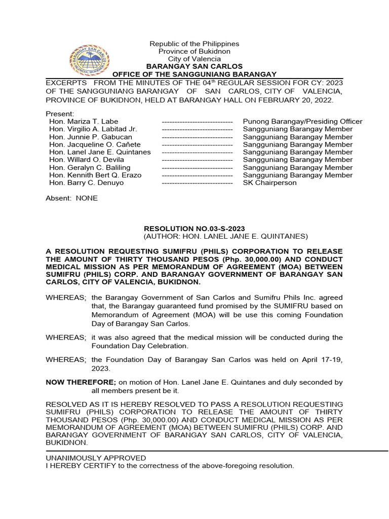 03-S-2023 Sumifru Financial Assitance | PDF | Philippines 03-S-2023 Sumifru Financial Assitance | PDF | Philippines