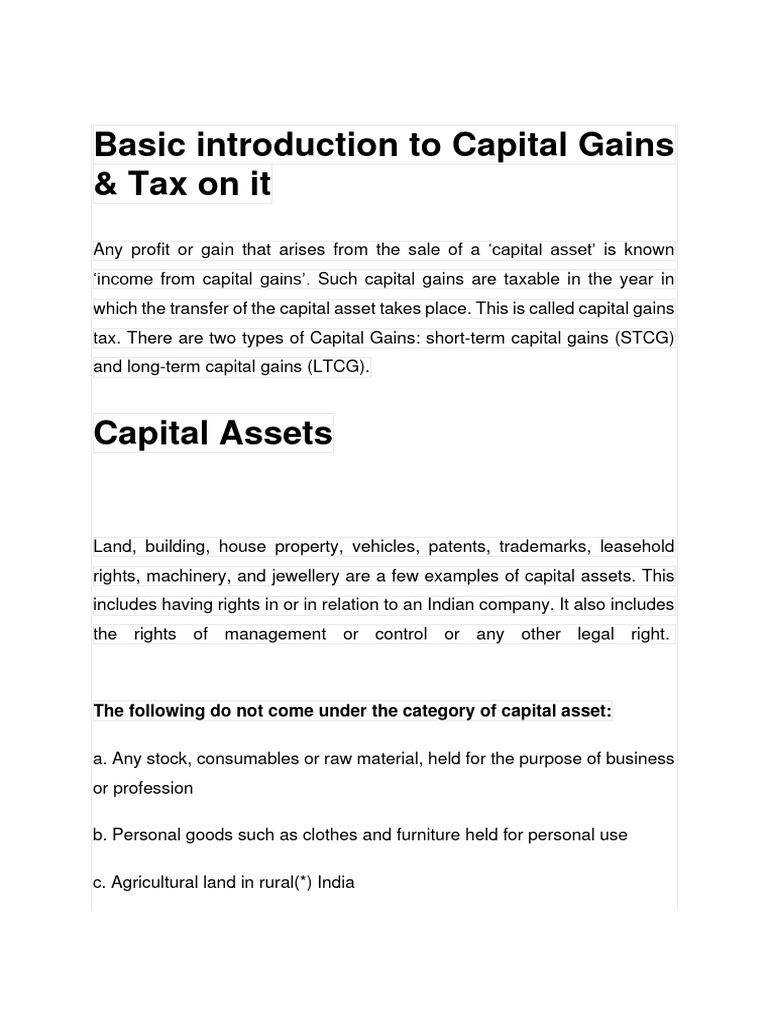 Capital Gains Taxation | PDF | Capital Gains Tax | Expense