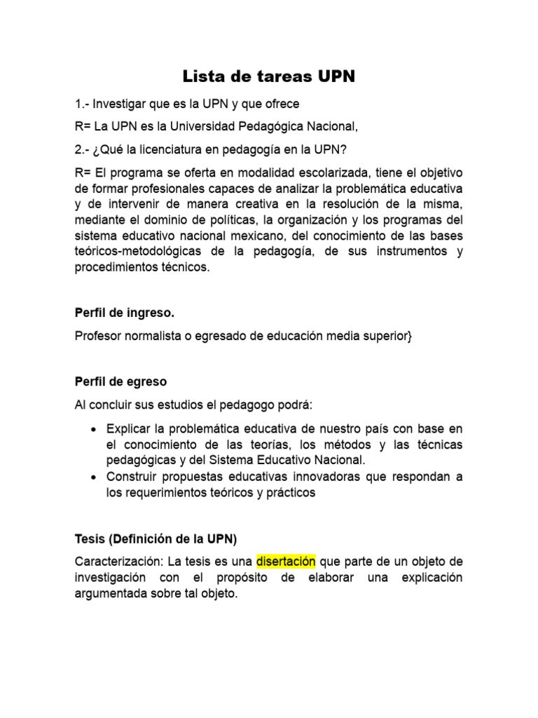 Lista de Tareas UPN | PDF | Teoría | Conocimiento