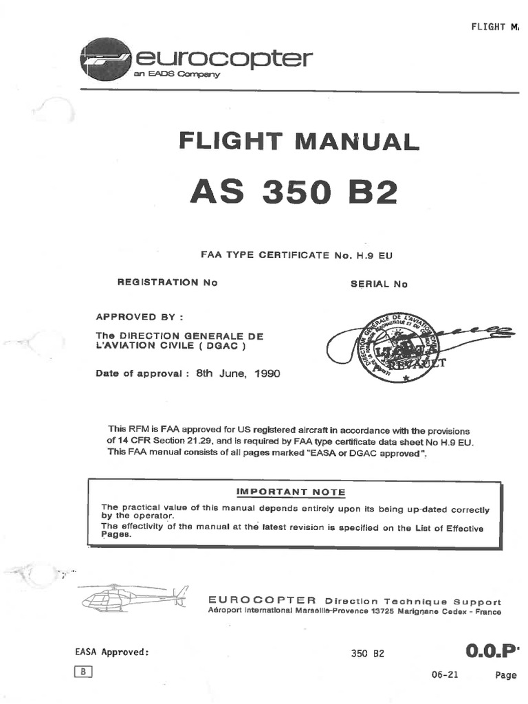 AS350B2 Flight Manual | PDF