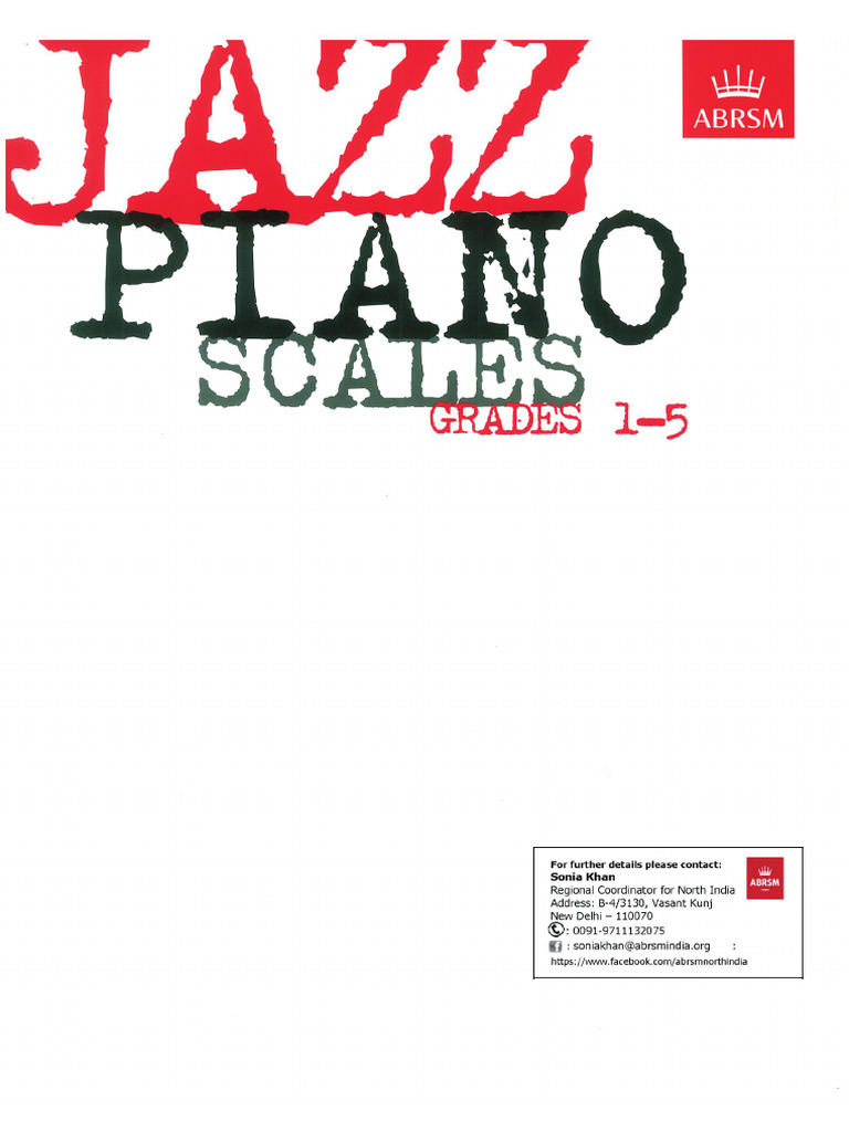 Jazz Piano Scales Grade 1-5 | PDF