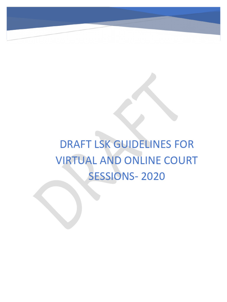 LSK Guidelines For Virtual and Online Court Sessions | PDF | Internet ...