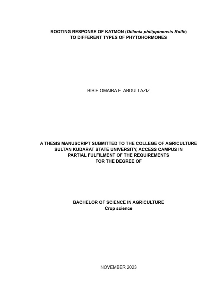 Rooting Hormones for Katmon Propagation | PDF | Plant Hormone | Auxin