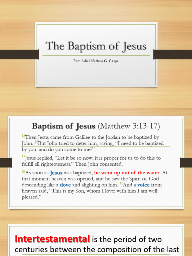 The Significance of Jesus' Baptism | PDF | Baptism | John The Baptist