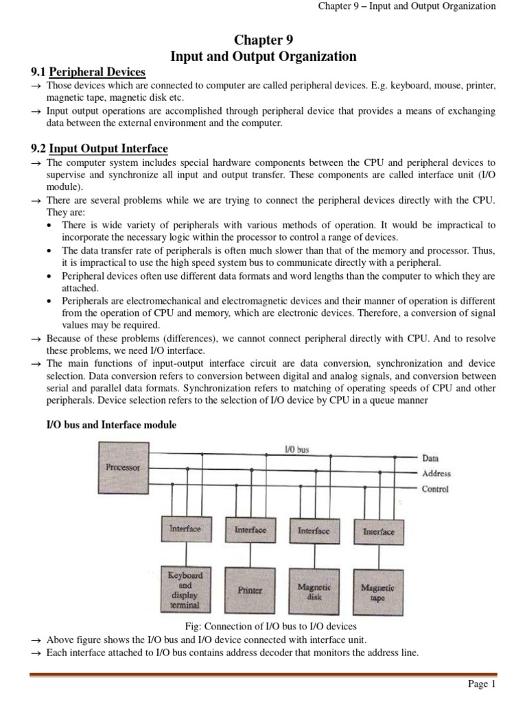 Computer Organization-Chapter 9 | PDF | Input/Output | Central Processing Unit