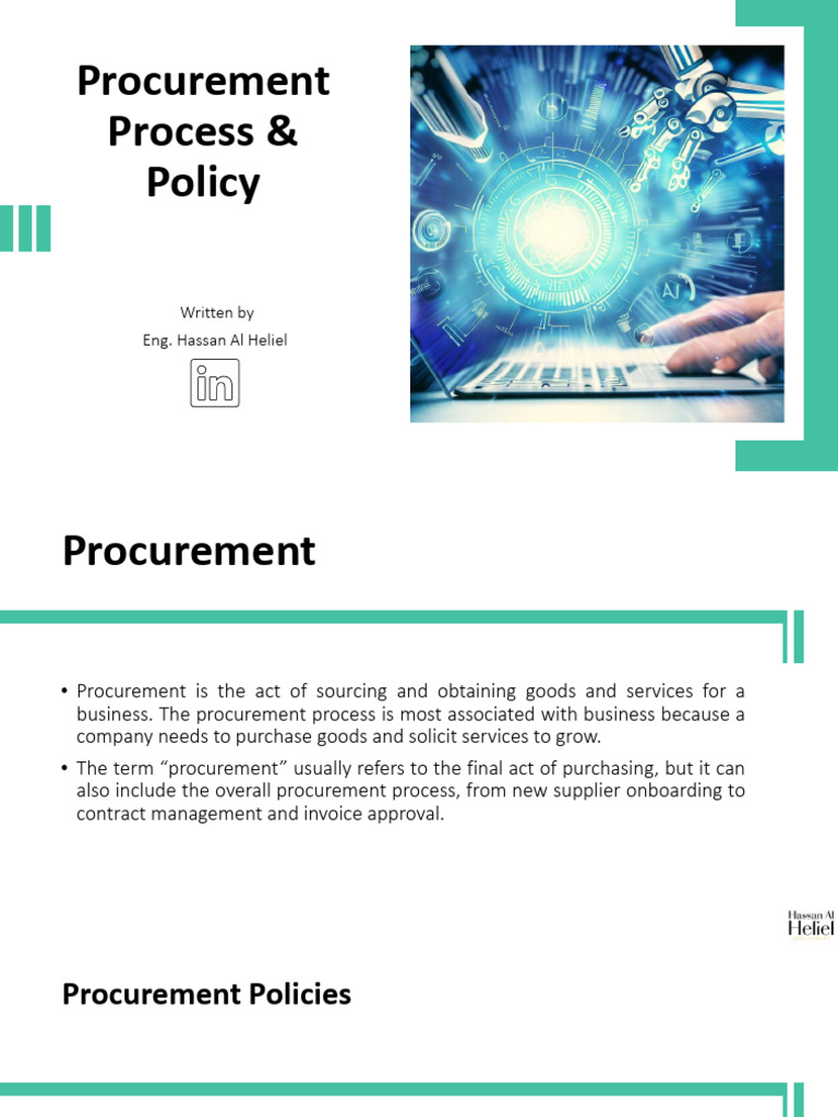 Procurement Process & Policy | PDF | Request For Proposal | Invoice
