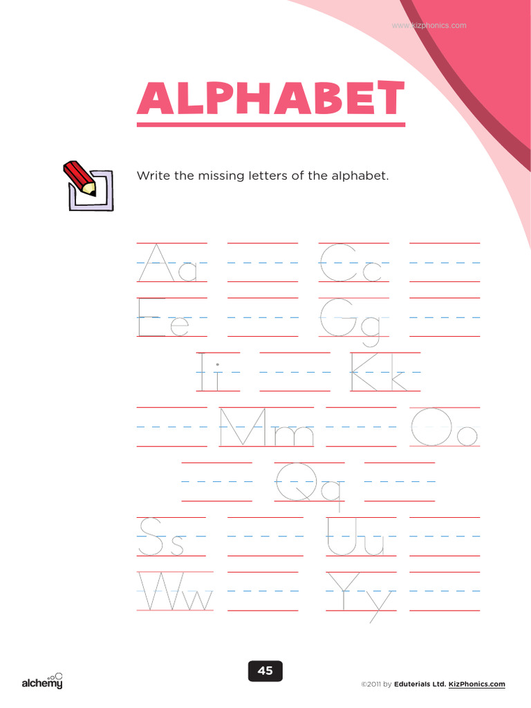 Worksheet - The Missing Letters From The Alphabet From A To Z | PDF