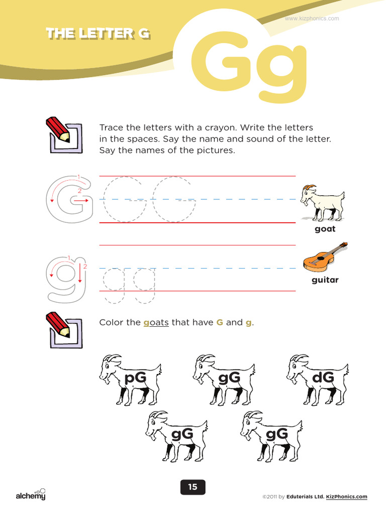 Worksheet - The Letter GG | PDF